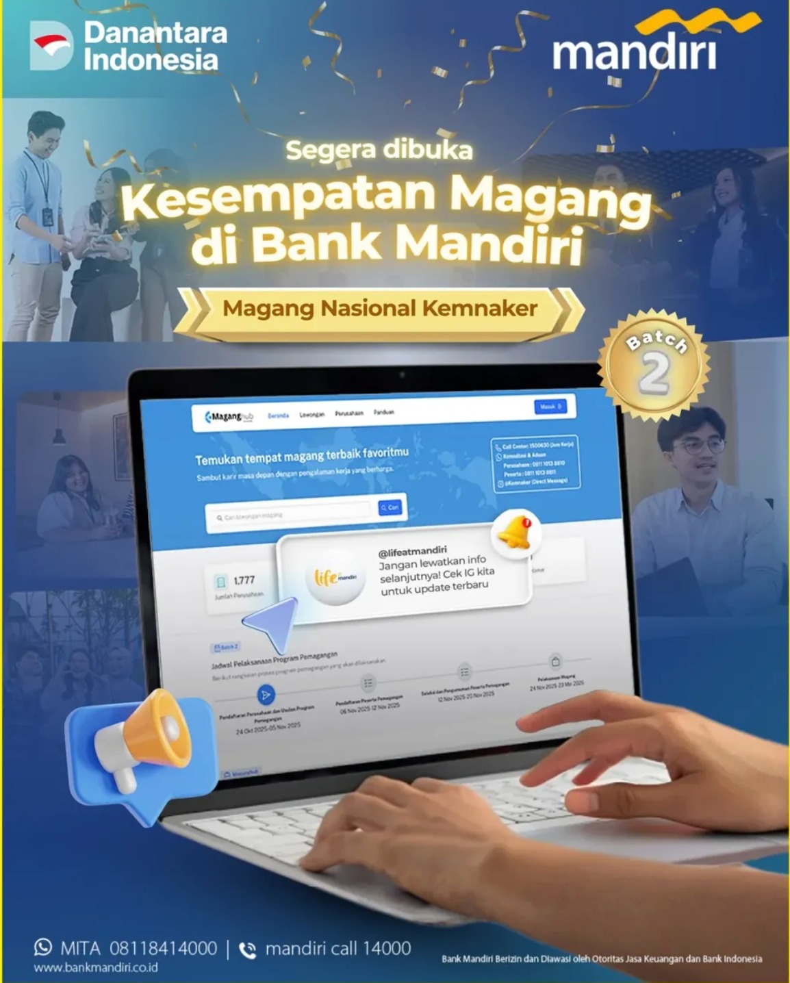 Magang di Bank Mandiri Magang Nasional Kemnaker Batch 2 – Kemahasiswaan & Alumni UHB