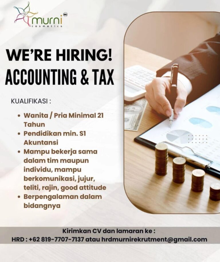 WE’RE HIRING! ACCOUNTING & TAX – Kemahasiswaan & Alumni UHB